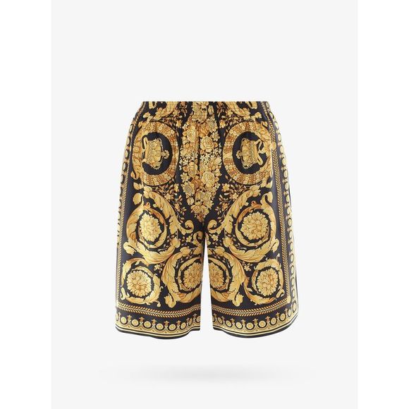 Versace | Shorts | Versace Man Silk Bermuda Shorts With Baroque Print ...